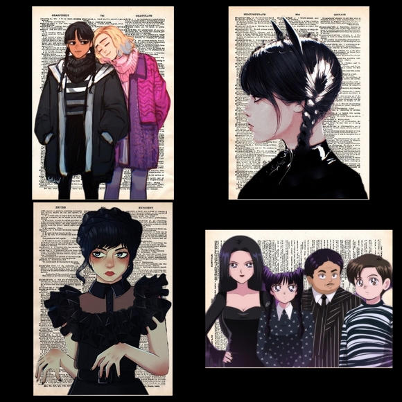 Other | Wednesday Addams Dictionary Book Page Art | Poshmark
